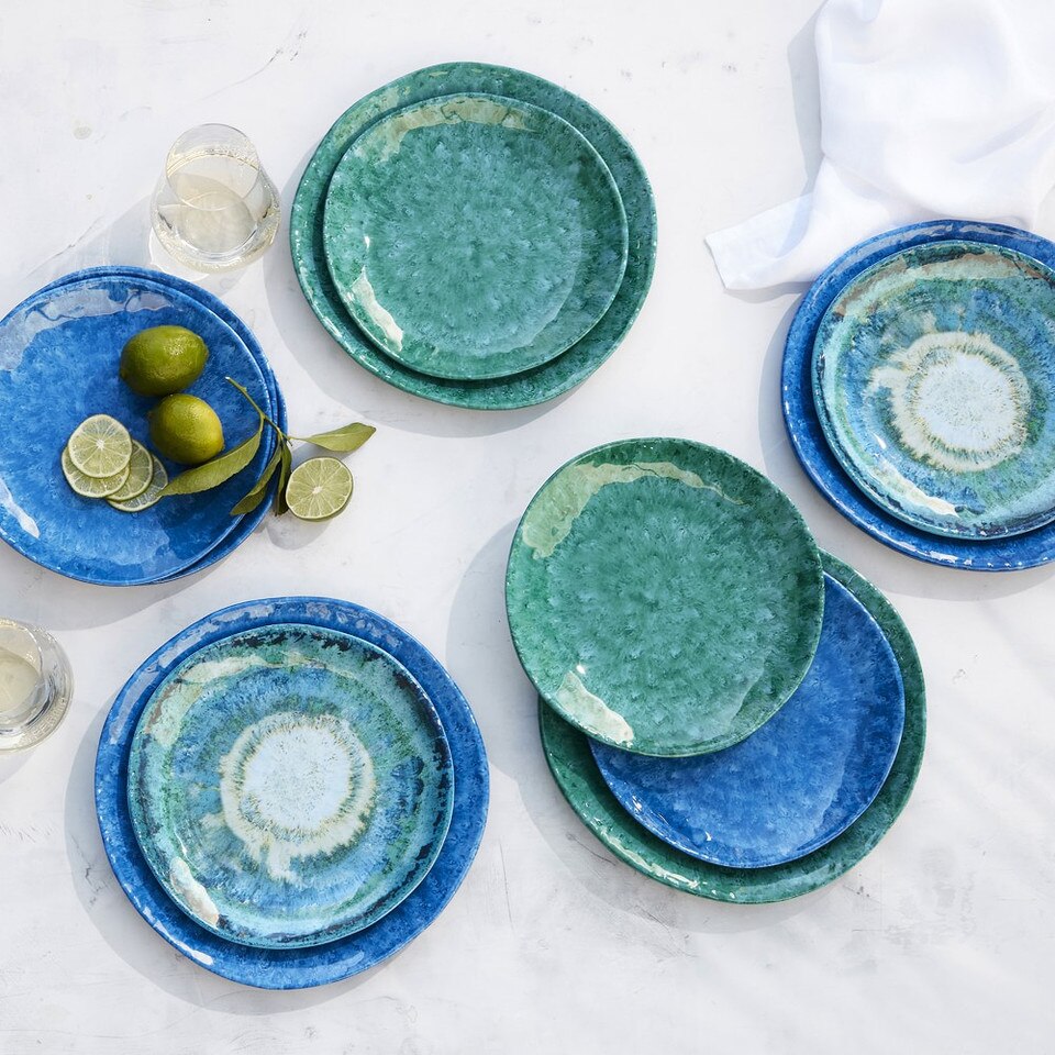 Drip Reactive Outdoor Melamine Dinner Plates - Williams Sonoma Australia